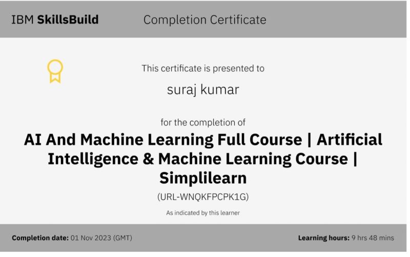 Suraj kumar on LinkedIn: View my verified achievement from IBM Edunet ... Suraj kumar on LinkedIn: View my verified achievement from IBM Edunet ...