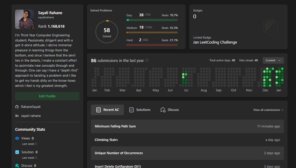 Sayali Rahane on LinkedIn: #365daychallenge #leetcode #dailycoding #dsa ... Sayali Rahane on LinkedIn: #365daychallenge #leetcode #dailycoding #dsa ...