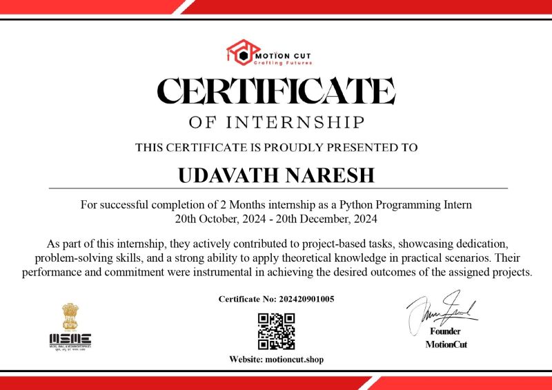 #internship #pythonprogramming #motioncut #learning #growth… | UDAVATH ... #internship #pythonprogramming #motioncut #learning #growth… | UDAVATH ...