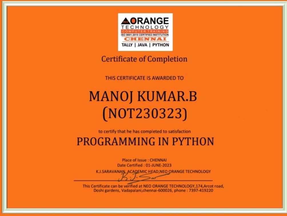 Manojkumar B on LinkedIn: Python programming course Manojkumar B on LinkedIn: Python programming course