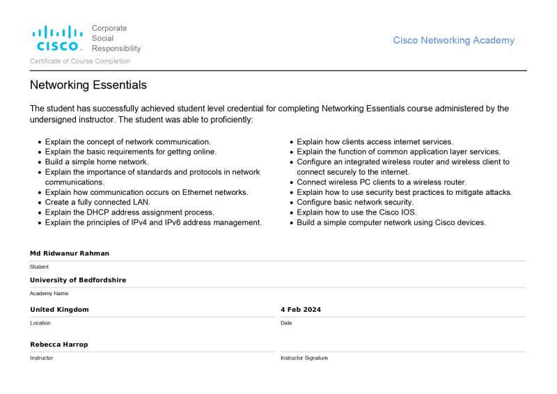 Md. Ridwanur Rahman on LinkedIn: Networking Essentials and Cyber ... Md. Ridwanur Rahman on LinkedIn: Networking Essentials and Cyber ...