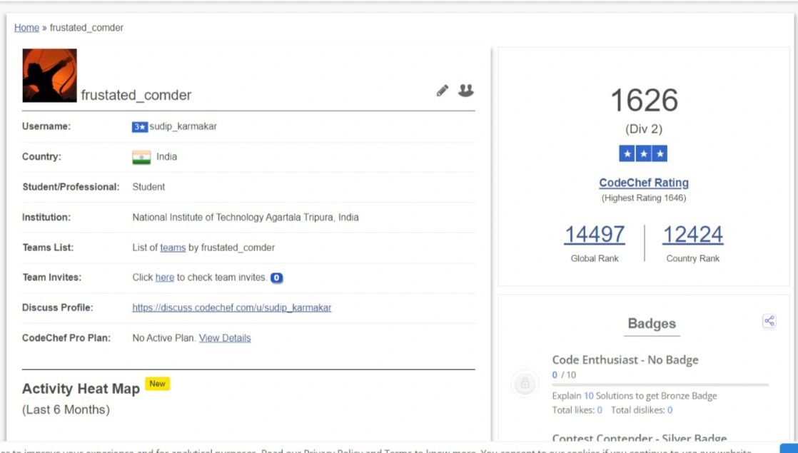 #competitiveprogramming #codechef #coding | Sudip Karmakar | 41 comments #competitiveprogramming #codechef #coding | Sudip Karmakar | 41 comments