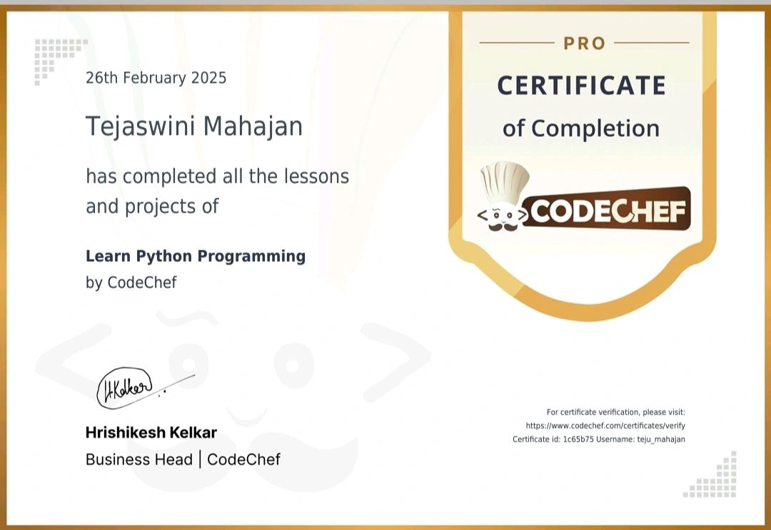#pythonprogramming #codechef #learningjourney #techskills… | Tejaswini ... #pythonprogramming #codechef #learningjourney #techskills… | Tejaswini ...