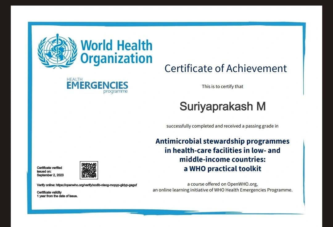 Suriyaprakash M on LinkedIn: #ams #healthcare #antimicrobialstewardship ... Suriyaprakash M on LinkedIn: #ams #healthcare #antimicrobialstewardship ...