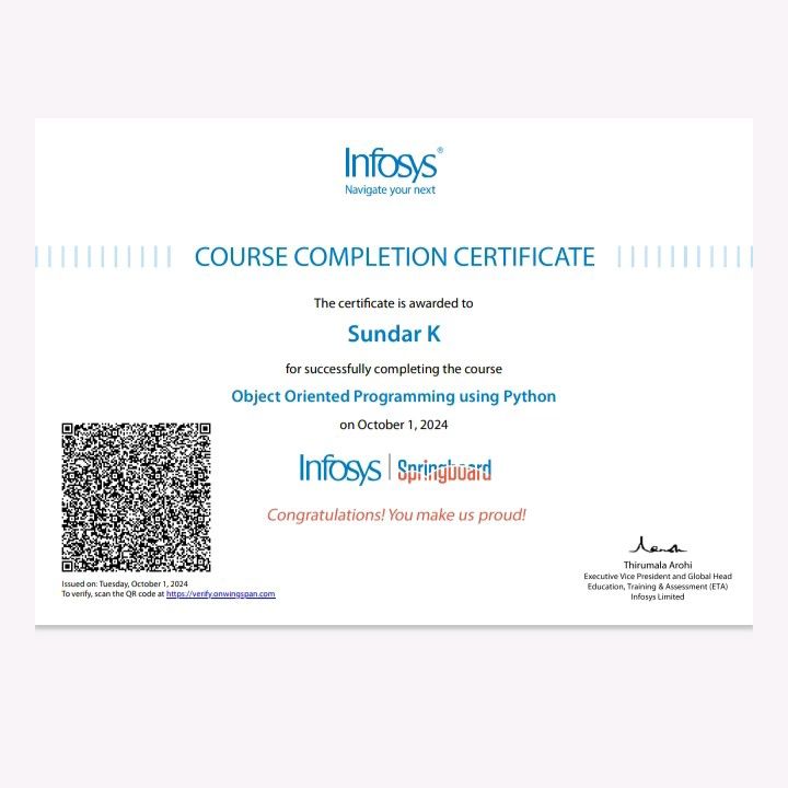sundar kandan on LinkedIn: #python #objectorientedprogramming #oop # ... sundar kandan on LinkedIn: #python #objectorientedprogramming #oop # ...