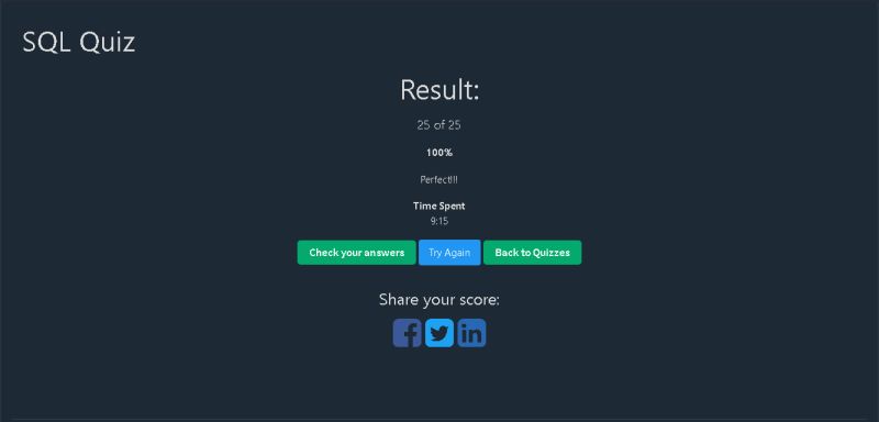 Quazi Hasnat Irfan on LinkedIn: Scored 25 out 25 in SQL Quiz Quazi Hasnat Irfan on LinkedIn: Scored 25 out 25 in SQL Quiz