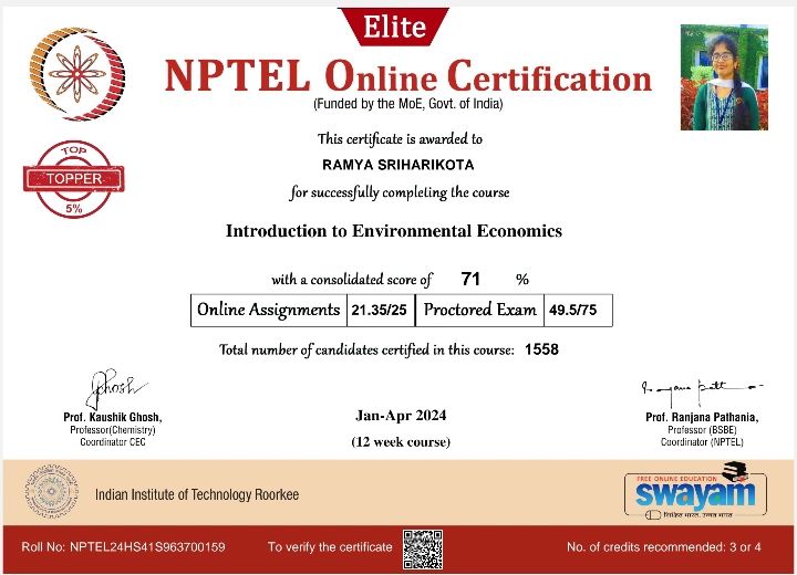 Ramya Sriharikota on LinkedIn: #nptel #introduction #elite #online # ... Ramya Sriharikota on LinkedIn: #nptel #introduction #elite #online # ...