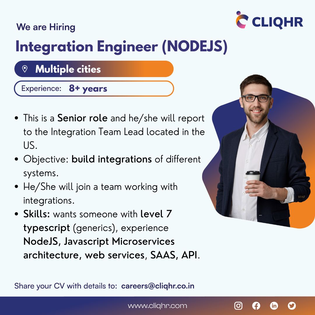 CLIQHR Recruitment Services on LinkedIn: #hiring #nodejsjobs # ... CLIQHR Recruitment Services on LinkedIn: #hiring #nodejsjobs # ...