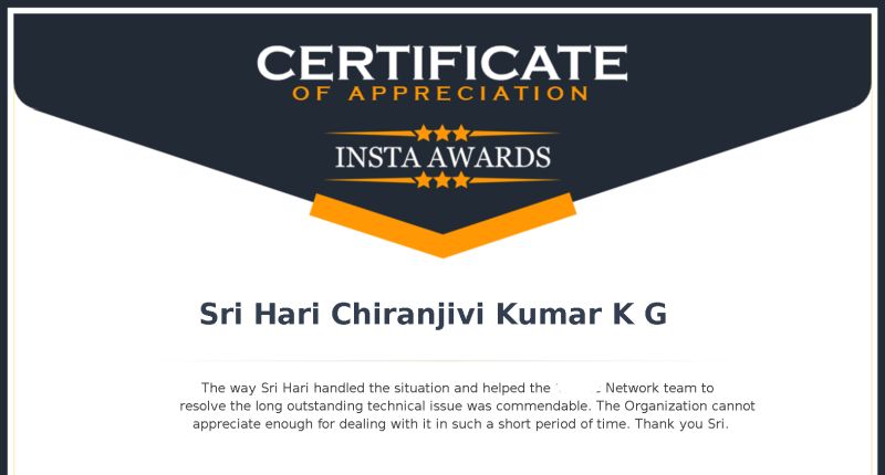 Sri Hari Chiranjivi Kumar K G on LinkedIn: #appreciation #recognition # ... Sri Hari Chiranjivi Kumar K G on LinkedIn: #appreciation #recognition # ...