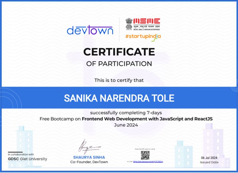 Sanika Tole on LinkedIn: #frontenddevelopment #javascript #reactjs # ... Sanika Tole on LinkedIn: #frontenddevelopment #javascript #reactjs # ...