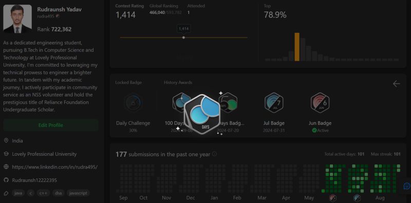 Rudraunsh Yadav on LinkedIn: #100daysofcode #leetcode #codingjourney # ... Rudraunsh Yadav on LinkedIn: #100daysofcode #leetcode #codingjourney # ...
