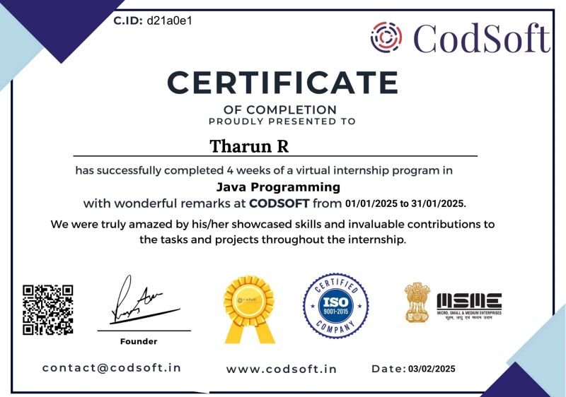 #java #internship #learning #softwaredevelopment #gratitude #codsoft ... #java #internship #learning #softwaredevelopment #gratitude #codsoft ...