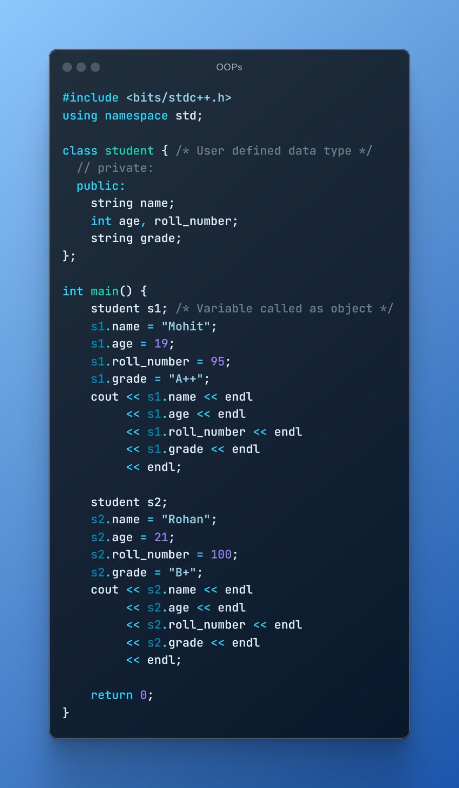 Soumil Agarwal on LinkedIn: #oop #coding #programming #newthings #dsa # ... Soumil Agarwal on LinkedIn: #oop #coding #programming #newthings #dsa # ...