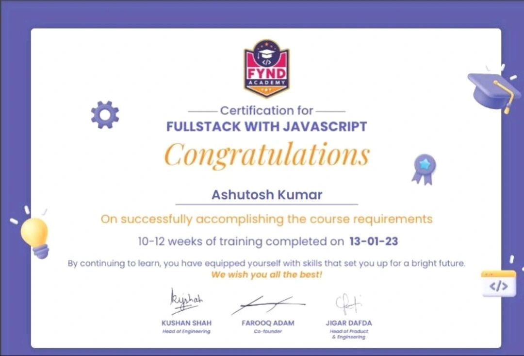 Ashutosh Kumar on LinkedIn: #fullstack #javascript #webdevelopment Ashutosh Kumar on LinkedIn: #fullstack #javascript #webdevelopment