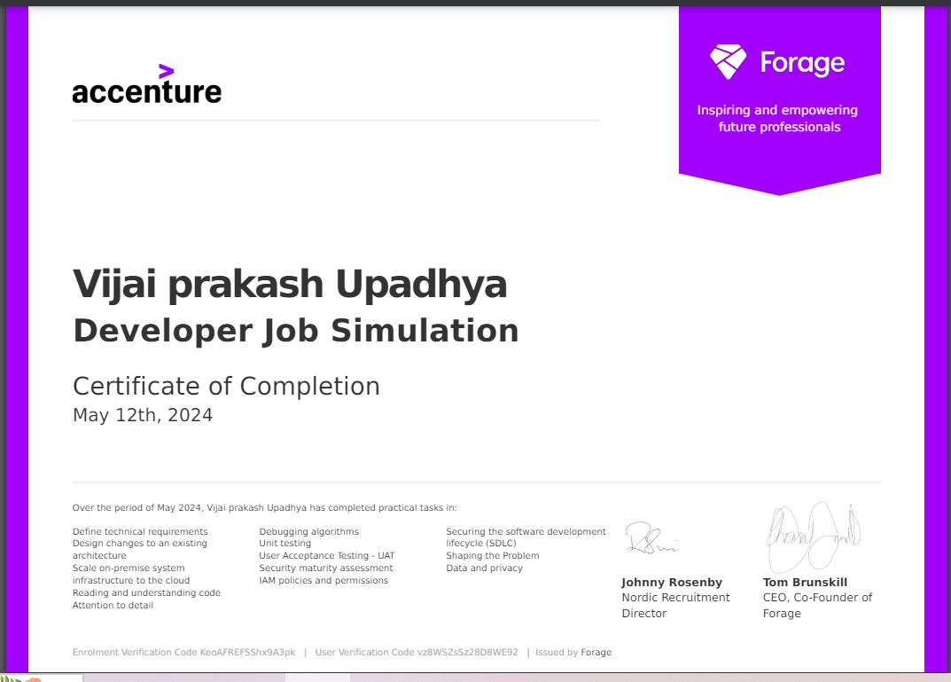 Vijai prakash Upadhya on LinkedIn: #forage #accenture #technology # ... Vijai prakash Upadhya on LinkedIn: #forage #accenture #technology # ...