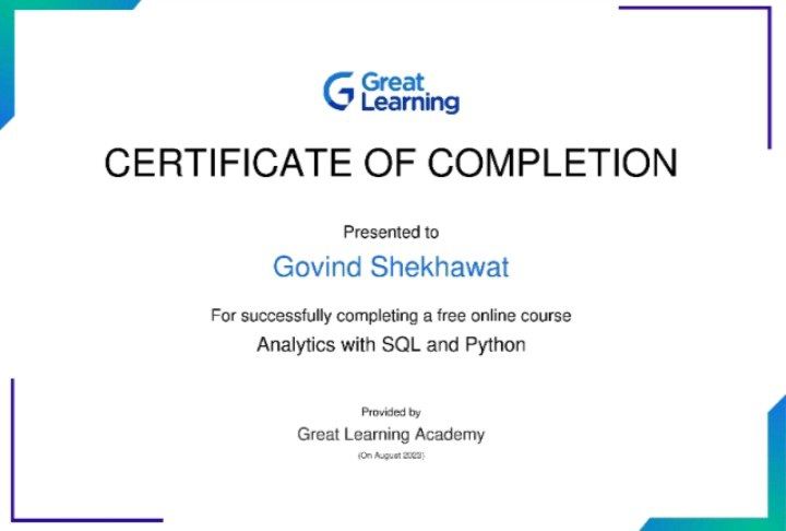 Govind Singh Shekhawat on LinkedIn: #greatlearningacademy # ... Govind Singh Shekhawat on LinkedIn: #greatlearningacademy # ...
