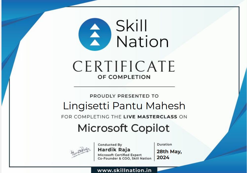 Completed Microsoft Copilot Master Class | MAHESH L posted on the topic ... Completed Microsoft Copilot Master Class | MAHESH L posted on the topic ...