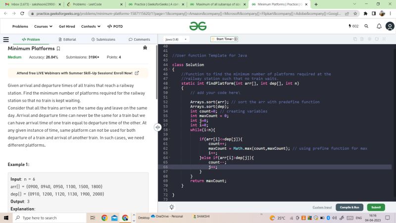 sakshi awadhiya on LinkedIn: Today#Dsa#gfg#practice. sakshi awadhiya on LinkedIn: Today#Dsa#gfg#practice.