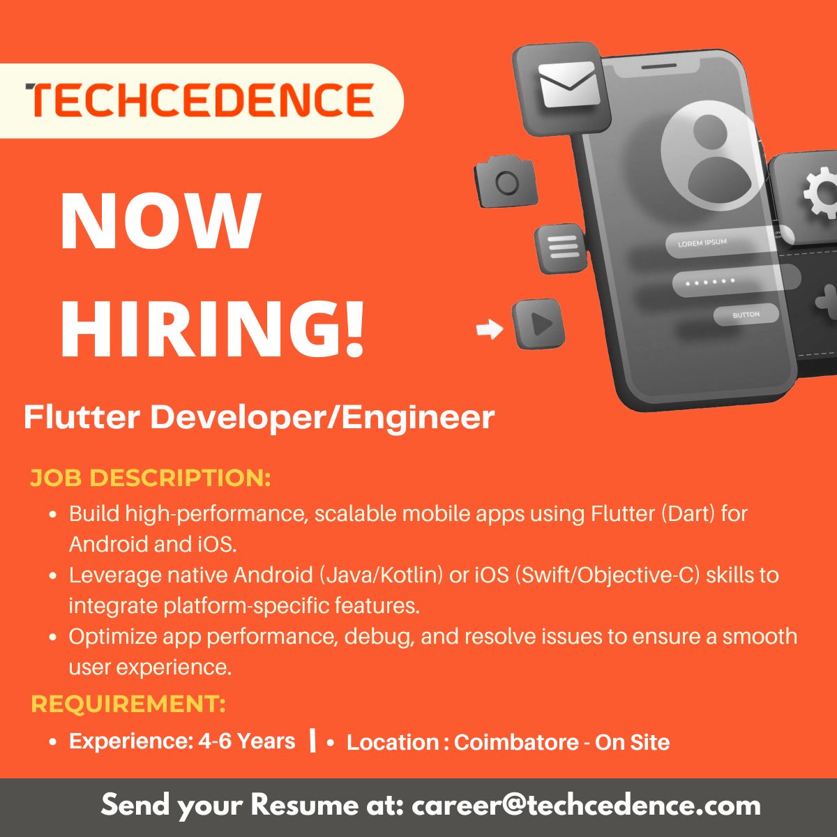 Techcedence on LinkedIn: #hiringalert #flutterdeveloper # ... Techcedence on LinkedIn: #hiringalert #flutterdeveloper # ...