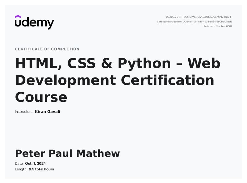 Peter Paul Mathew on LinkedIn: #webdevelopment #html #css #python # ... Peter Paul Mathew on LinkedIn: #webdevelopment #html #css #python # ...
