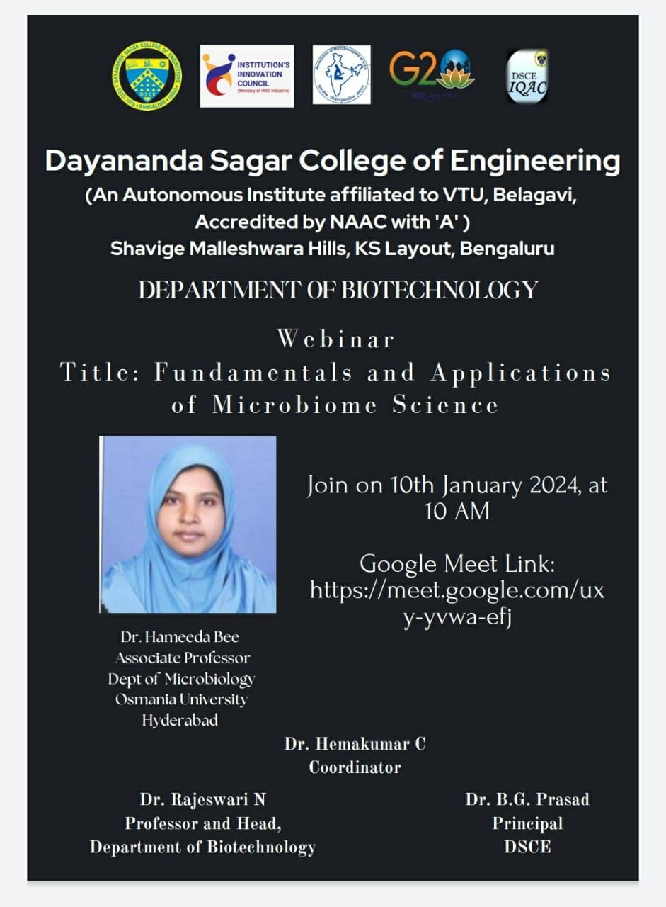 Hameeda Bee on LinkedIn: Online Talk on Microbiome Science @Dayanand ... Hameeda Bee on LinkedIn: Online Talk on Microbiome Science @Dayanand ...