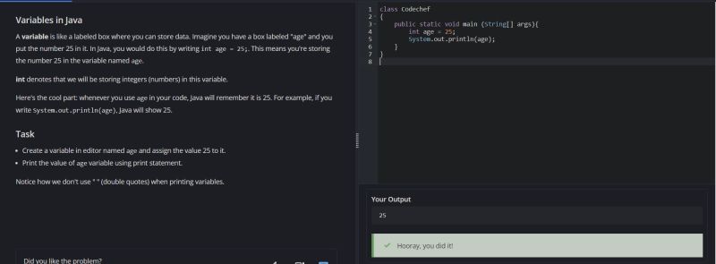 Sushmitha .V on LinkedIn: #java #codechef #variablesinjava # ... Sushmitha .V on LinkedIn: #java #codechef #variablesinjava # ...