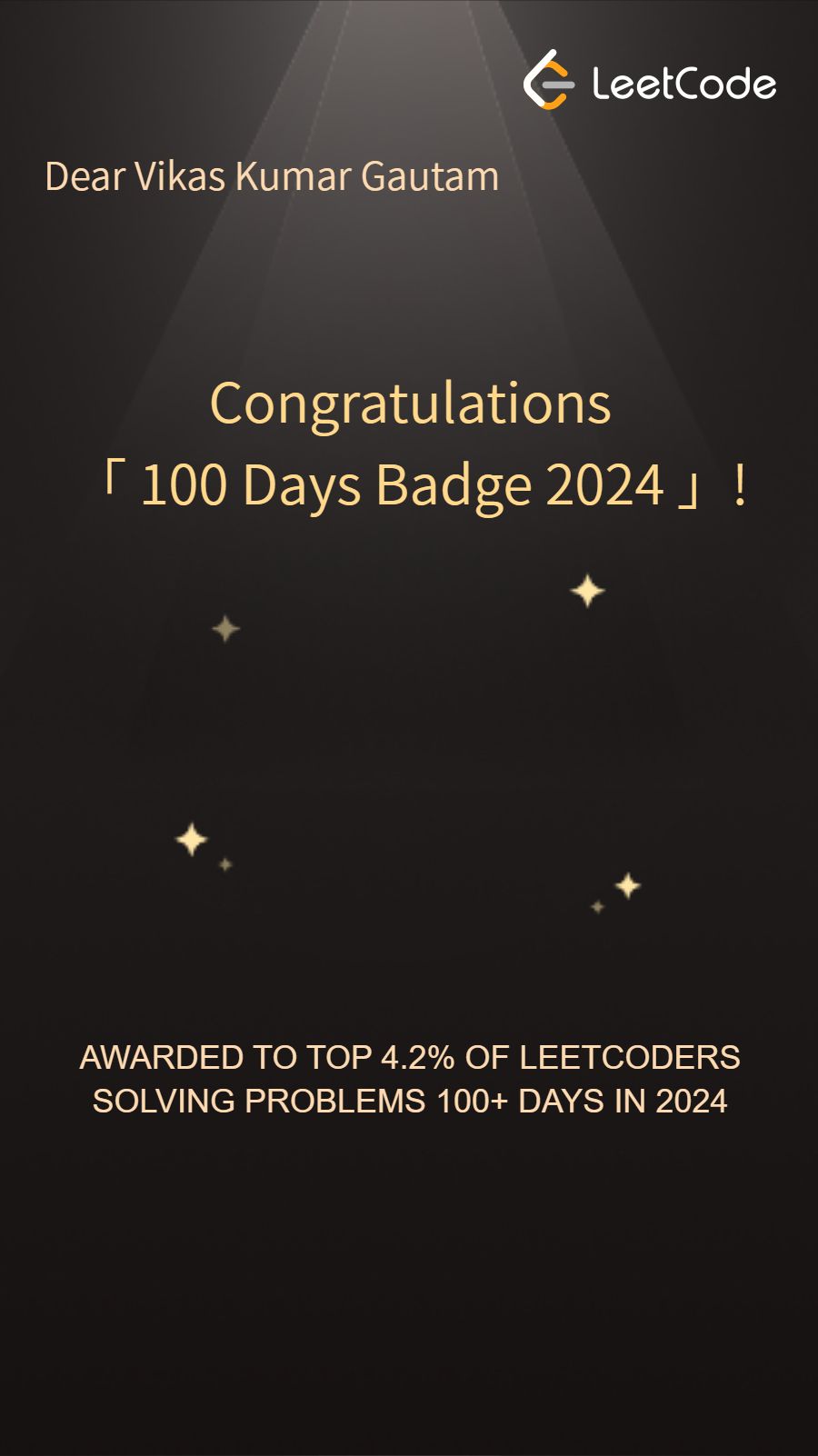 Vikas Kumar Gautam on LinkedIn: #100daysofcode #leetcode #neverstoplearning Vikas Kumar Gautam on LinkedIn: #100daysofcode #leetcode #neverstoplearning