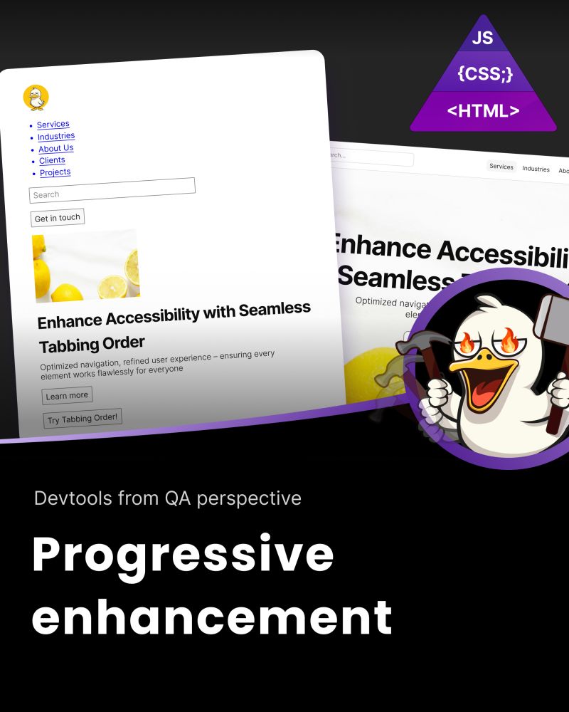 QA Ducker on LinkedIn: 🦆#9 Quack-tastic QA: Progressive Enhancement ... QA Ducker on LinkedIn: 🦆#9 Quack-tastic QA: Progressive Enhancement ...