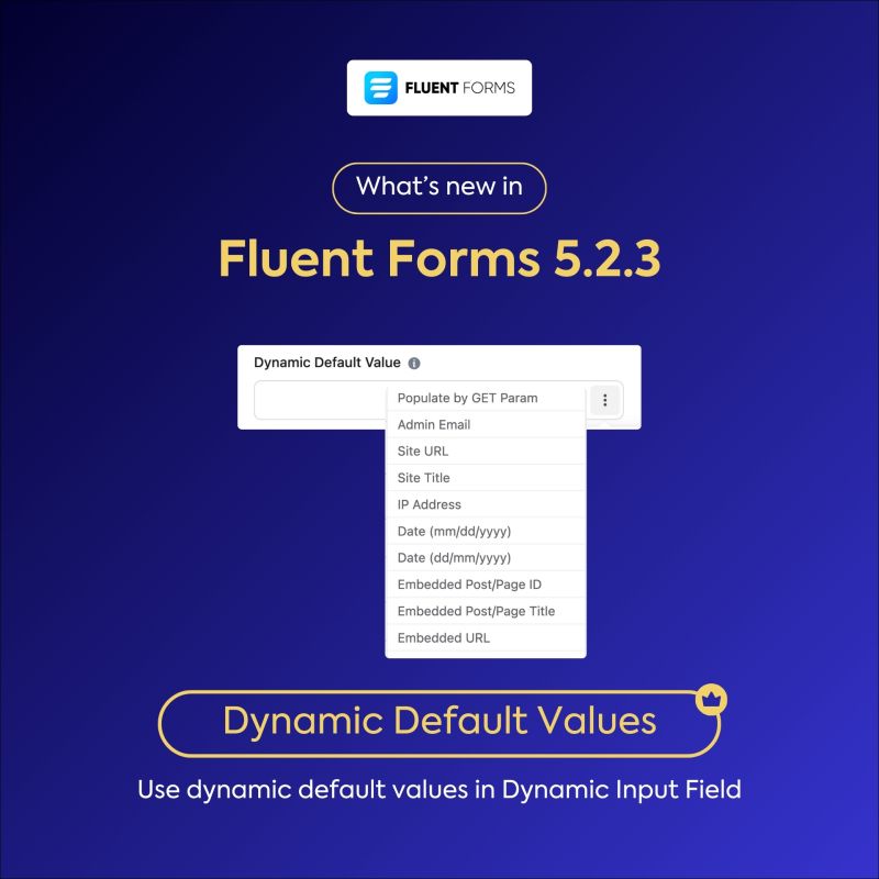 Fluent Forms on LinkedIn: New in Fluent Forms 5.2.3: Dynamic Default ... Fluent Forms on LinkedIn: New in Fluent Forms 5.2.3: Dynamic Default ...