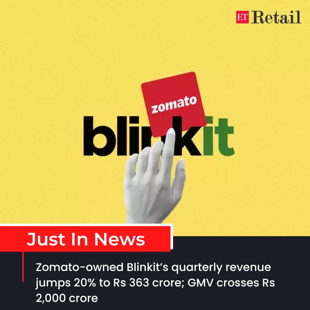 ETRetail on LinkedIn: Zomato-owned Blinkit’s quarterly revenue jumps 20 ... ETRetail on LinkedIn: Zomato-owned Blinkit’s quarterly revenue jumps 20 ...