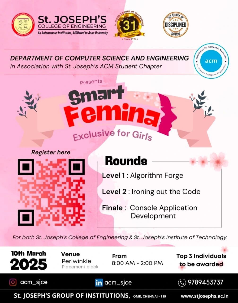 #smartfemina2025 #codingchallenge #acm #womeninstem #techevent ... #smartfemina2025 #codingchallenge #acm #womeninstem #techevent ...