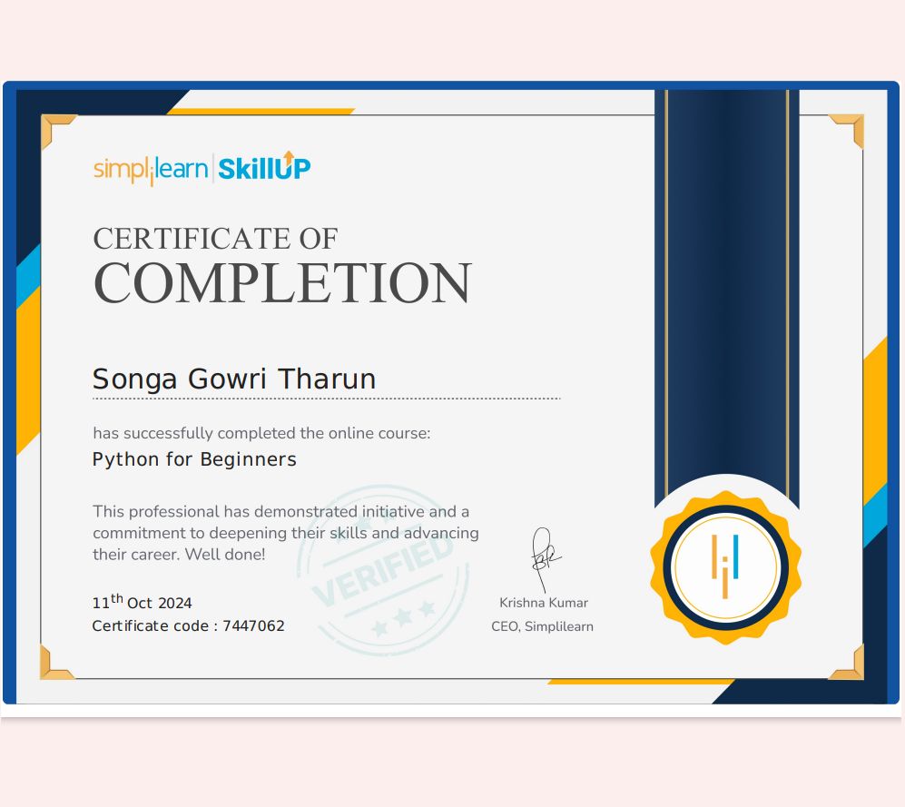 Gowri Tharun on LinkedIn: #python #programming #learning #techskills Gowri Tharun on LinkedIn: #python #programming #learning #techskills
