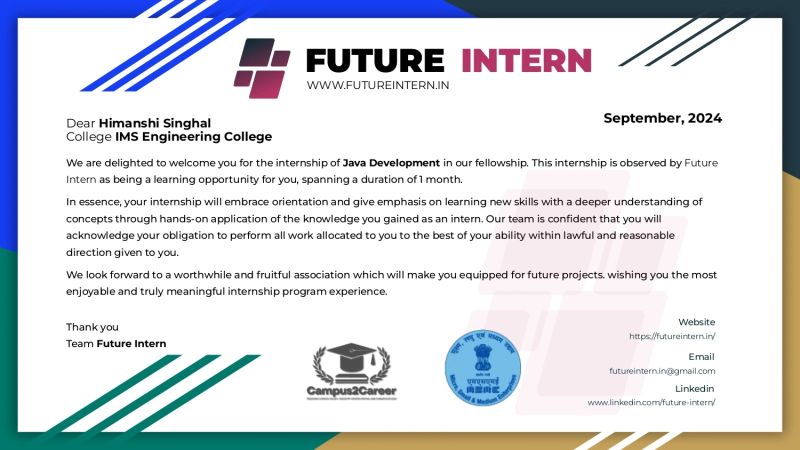 Himanshi Singhal on LinkedIn: #futureintern #newbeginnings #careerjourney Himanshi Singhal on LinkedIn: #futureintern #newbeginnings #careerjourney
