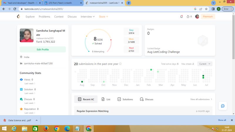 samiksha mate on LinkedIn: #connection #dsa #leetcode #java # ... samiksha mate on LinkedIn: #connection #dsa #leetcode #java # ...