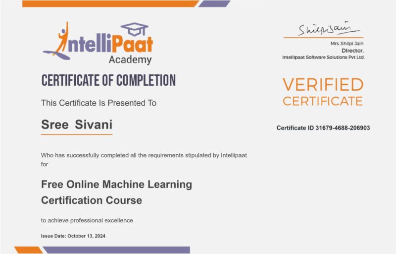 Sree Sivani on LinkedIn: #machinelearning #certification # ... Sree Sivani on LinkedIn: #machinelearning #certification # ...