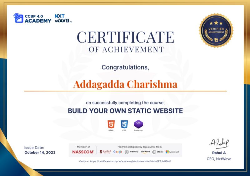 Siri Charishma on LinkedIn: #html #css #bootstrap #certification Siri Charishma on LinkedIn: #html #css #bootstrap #certification