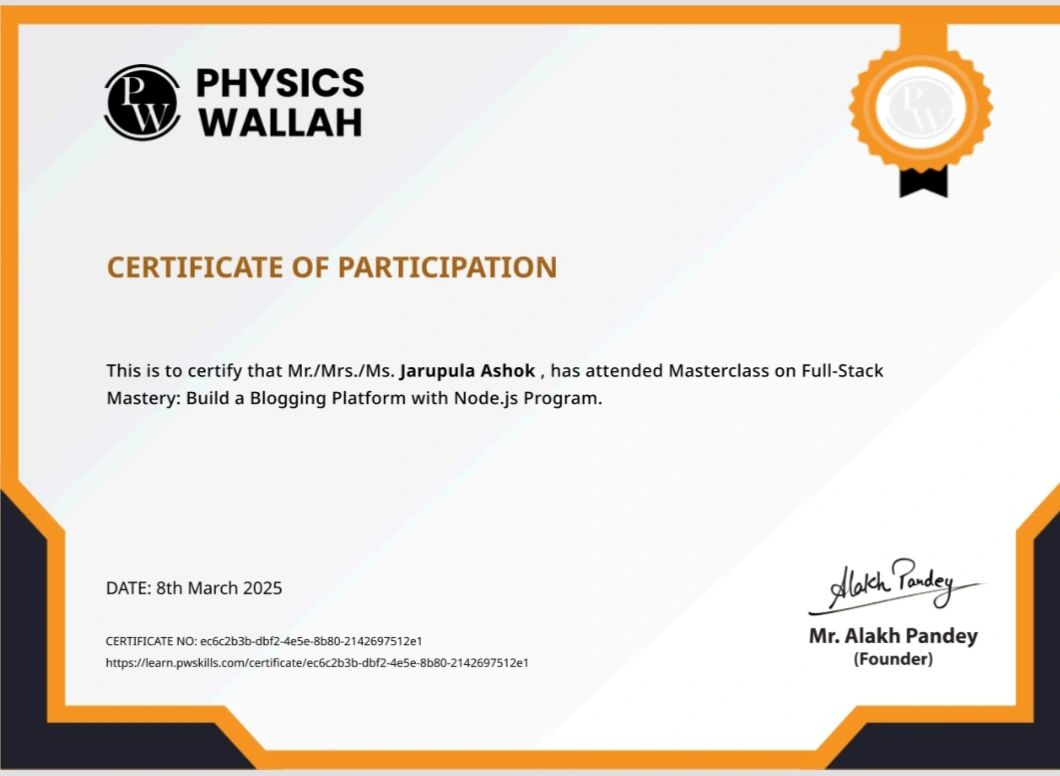 #physicswalla #fullstackdevelopment #nodejs #webdevelopment… | Jarupula ... #physicswalla #fullstackdevelopment #nodejs #webdevelopment… | Jarupula ...