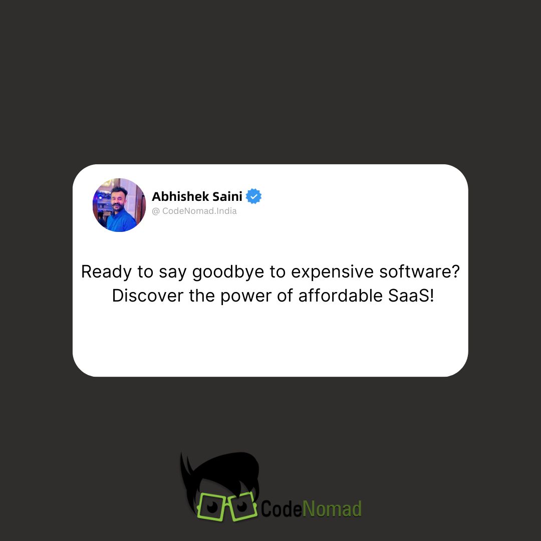 Abhishek Saini on LinkedIn: Is SaaS too costly?💸 Let me tell you why it ... Abhishek Saini on LinkedIn: Is SaaS too costly?💸 Let me tell you why it ...