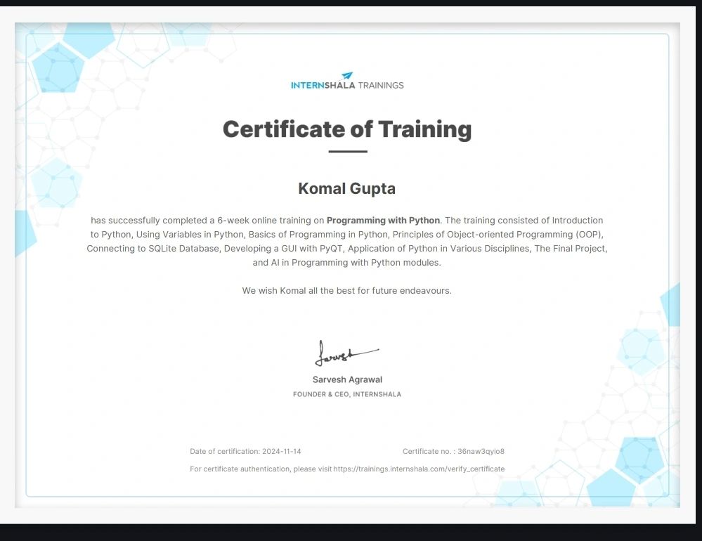 #python #programming #achievement #internshalatrainings #datascience # ... #python #programming #achievement #internshalatrainings #datascience # ...