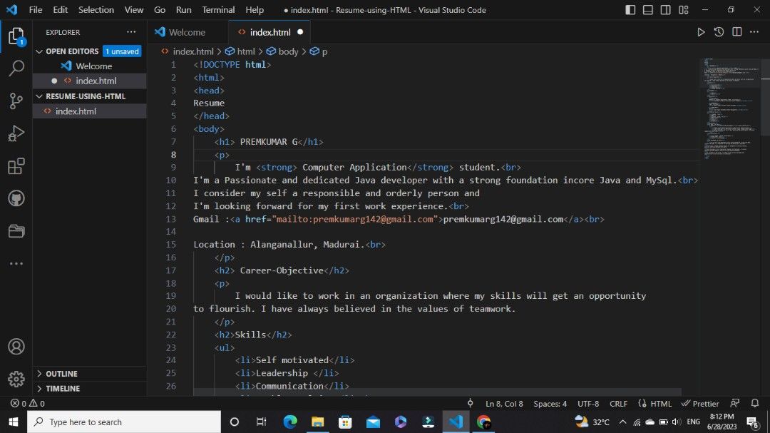 Premkumar G on LinkedIn: #html #guvi #webdevelopment #learninginprogress Premkumar G on LinkedIn: #html #guvi #webdevelopment #learninginprogress