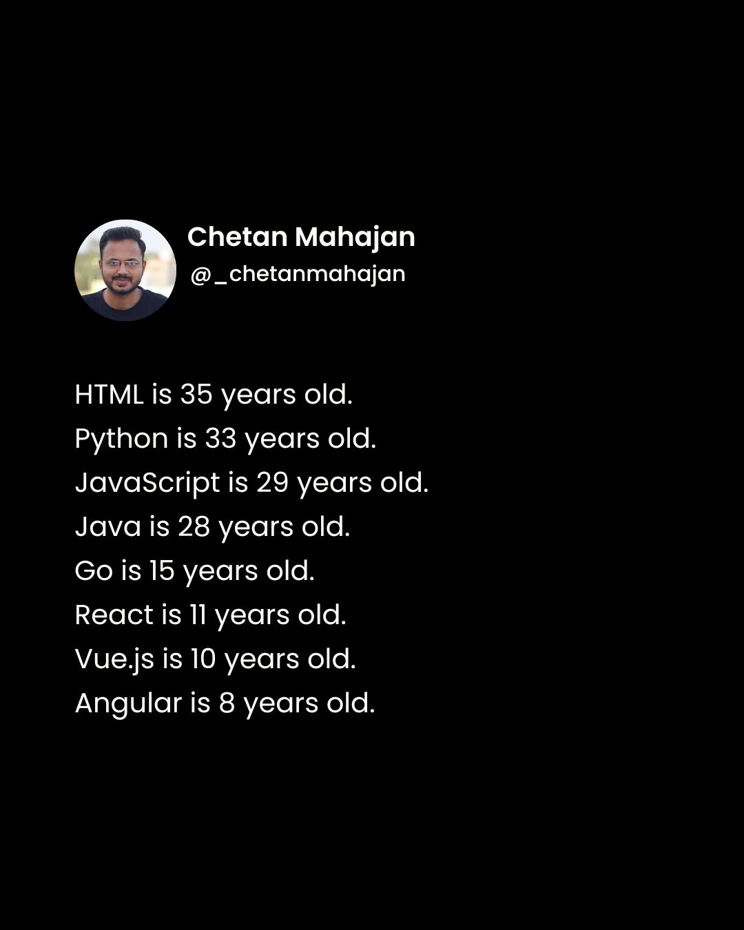 How old are you? | Chetan Mahajan How old are you? | Chetan Mahajan