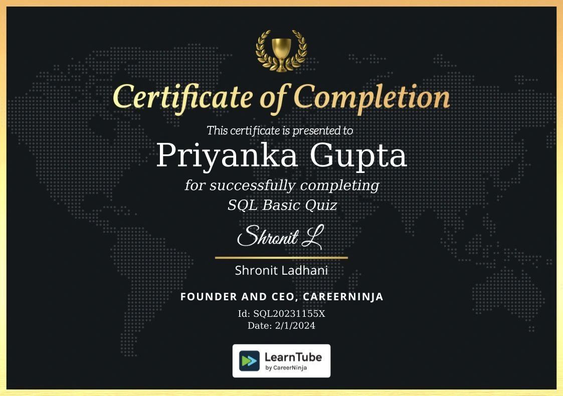 Priyanka Gupta on LinkedIn: #sql Priyanka Gupta on LinkedIn: #sql