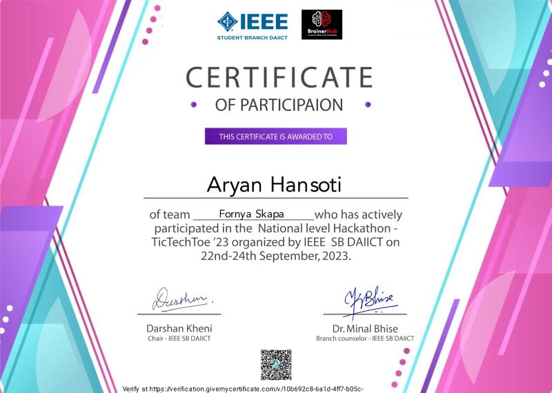Aryan Hansoti on LinkedIn: TicTechToe 2023 at DAIICT! Aryan Hansoti on LinkedIn: TicTechToe 2023 at DAIICT!