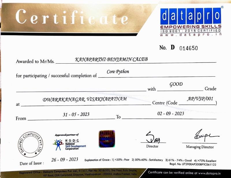 #certificationmilestone #python #datapro | BENJEMIN CALEB #certificationmilestone #python #datapro | BENJEMIN CALEB