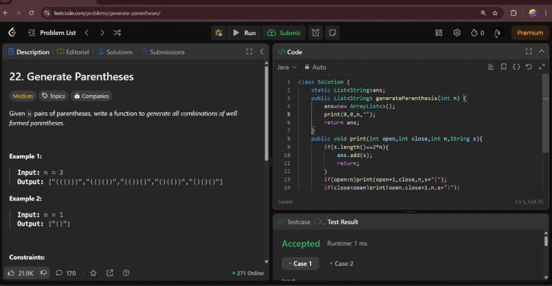 🚀Day 16: Leetcode 22 Generate Parentheses problem statement: Given n ... 🚀Day 16: Leetcode 22 Generate Parentheses problem statement: Given n ...