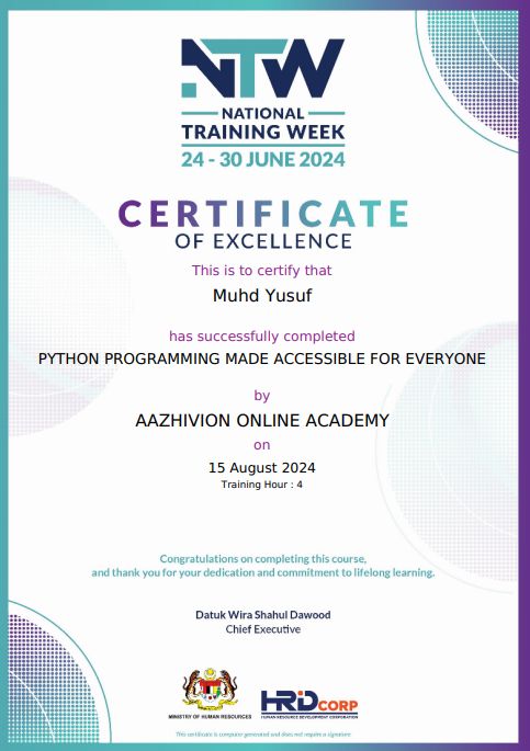 Muhammad Yusuf Mohd Azhar on LinkedIn: #pythonprogramming # ... Muhammad Yusuf Mohd Azhar on LinkedIn: #pythonprogramming # ...