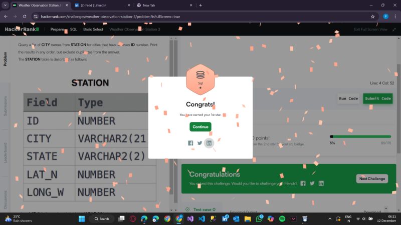 Pranav Karunakaran on LinkedIn: #sql #hackerrank #coding #codingchallenges Pranav Karunakaran on LinkedIn: #sql #hackerrank #coding #codingchallenges