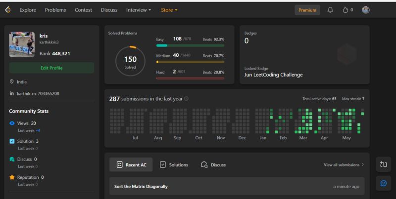 KARTHIK M on LinkedIn: #codingjourney #leetcode #milestoneachievement # ... KARTHIK M on LinkedIn: #codingjourney #leetcode #milestoneachievement # ...