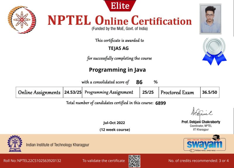 Tejas A G on LinkedIn: #iitkharagpur #nptel Tejas A G on LinkedIn: #iitkharagpur #nptel