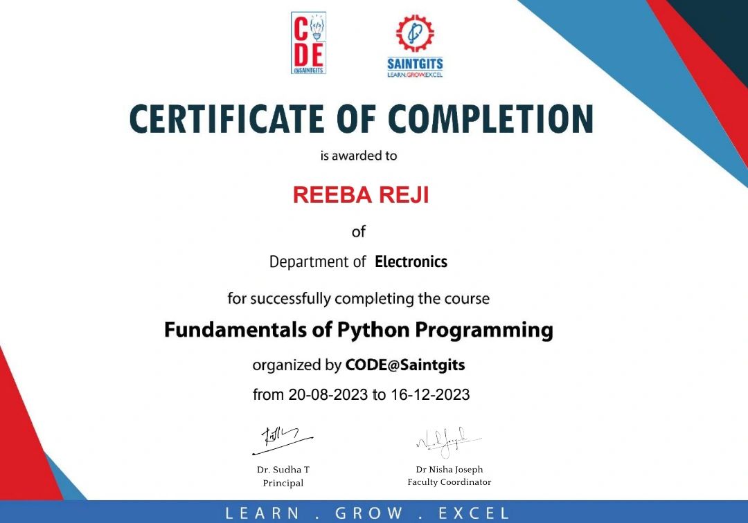 Reeba Reji on LinkedIn: #python #learning #programming #careergrowth Reeba Reji on LinkedIn: #python #learning #programming #careergrowth